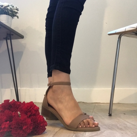 Shoes | Taupe One Band Ankle Strap Sandals | Poshmark